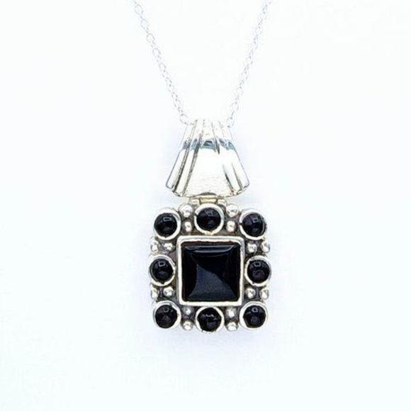 Vintage | Jewelry | 925 Sterling Silver Onyx Southwestern Pendant ...